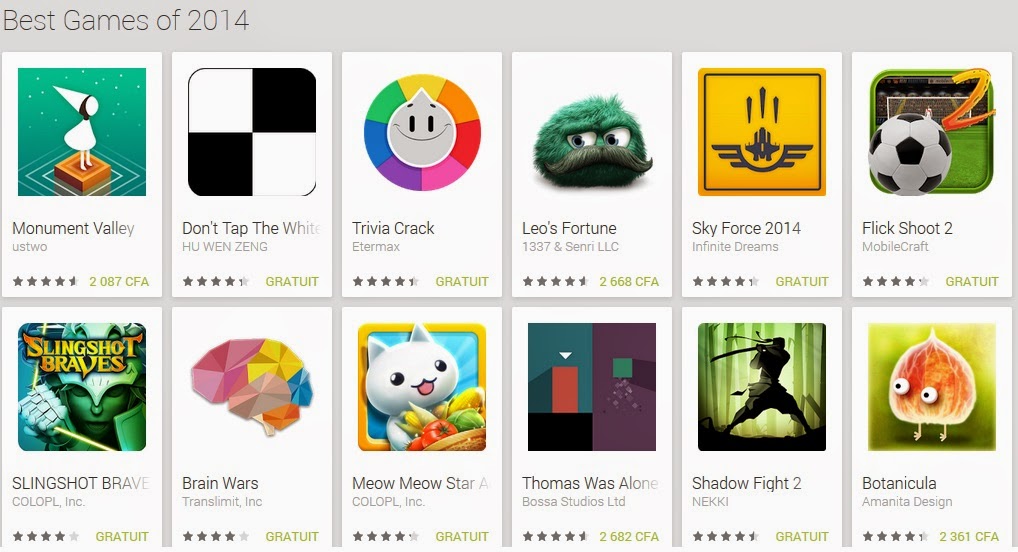 Les 102 meilleurs jeux Android de Google Play - Phonerol