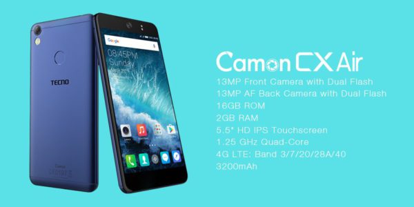 Tecno Camon Cx : Caractéristiques, prix et disponibilité - Phonerol