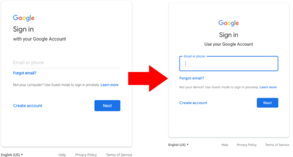 Google : Une nouvelle interface de connexion en déploiement pour G-Suite